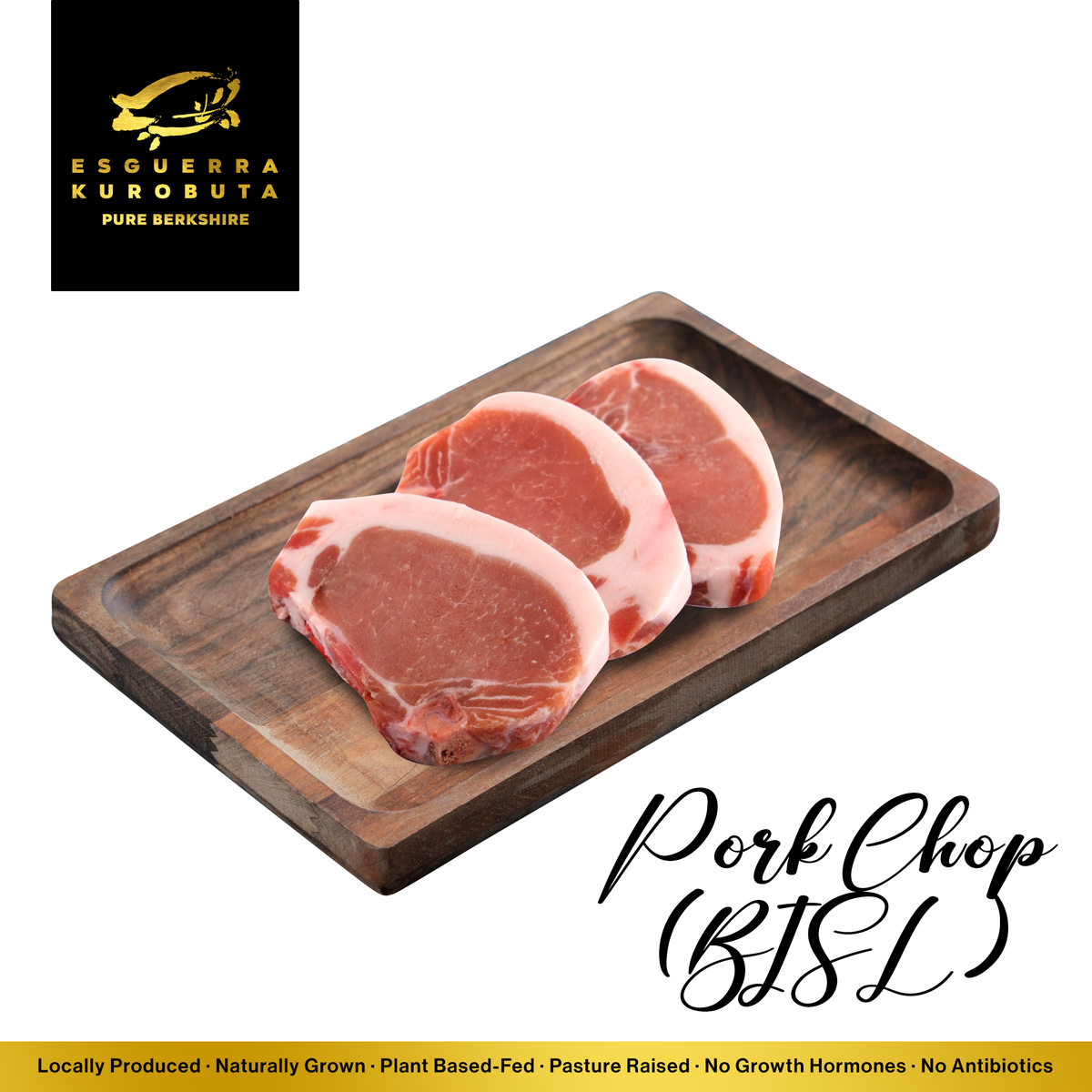 Porkchop BISL 3's (500-550g) – Esguerra Kurobuta